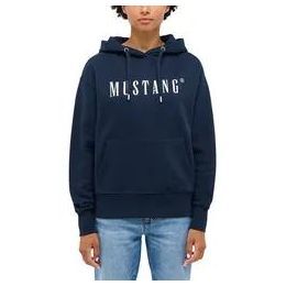 Sweatshirt Mustang "Damen Style Margo", Damen, Gr. L, blau (dunkelblau), 100% Baumwolle, oversize, Sweatshirts Sweatshirt