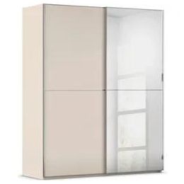 Schwebet&uuml;renschrank Rauch "Kleiderschrank Schrank Garderobe Schlafzimmerschrank SCALE-DUO", beige (champagner, glas champagner, griffleisten chrom), B:181cm H:223cm T:68cm, Holzwerkstoff, Schr&auml;nke, Schwebet&uuml;renschrank, edle zweigeteilte T&uuml;ren Spiegel/Glas-Mix 3 Zierleisten MADE IN GERMANY