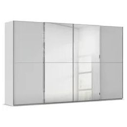 Schwebet&uuml;renschrank Rauch "Kleiderschrank Schrank Garderobe Schlafzimmerschrank SCALE-DUO", grau (seidengrau, glas seidengrau, griffleisten chrom), B:360cm H:223cm T:68cm, Holzwerkstoff, Schr&auml;nke, Schwebet&uuml;renschrank, edle zweigeteilte T&uuml;ren Spiegel/Glas-Mix 3 Zierleisten MADE IN GERMANY