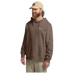 Kapuzenpullover Jack Wolfskin "ESSENTIAL HOODIE M", Herren, Gr. M (50), braun (cold, coffee), Obermaterial: 100% Baumwolle, Pullover Kapuzenpullover