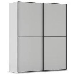 Schwebet&uuml;renschrank Rauch "Kleiderschrank Schrank Garderobe Schlafzimmerschrank SCALE-DUO", grau (seidengrau, griffleisten schwarz), B:181cm H:223cm T:68cm, Holzwerkstoff, Schr&auml;nke, Schwebet&uuml;renschrank, edle zweigeteilte T&uuml;ren und 3 Zierleisten MADE IN GERMANY