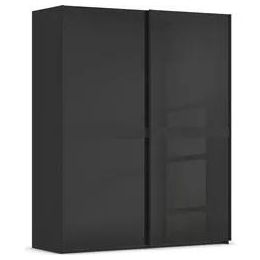 Schwebet&uuml;renschrank Rauch "Kleiderschrank Schrank Garderobe Schlafzimmerschrank SCALE-LINE", schwarz (schwarz, glas schwarz), B:181cm H:223cm T:68cm, Holzwerkstoff, Schr&auml;nke, Schwebet&uuml;renschrank, edle Optik mit Bauchbinde in Korpusfarbe mit Glasfront MADE IN GERMANY