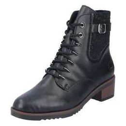 Schn&uuml;rstiefelette Rieker, Damen, Gr. 39, schwarz, Elastischer Einsatz, Lederimitat, unifarben, Schuhe Schn&uuml;rstiefelette, Schn&uuml;rboots, Trachtenstiefelette, Blockabsatz, Innenrei&szlig;verschluss