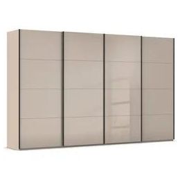 Schwebet&uuml;renschrank Rauch "Kleiderschrank Schrank Garderobe Schlafzimmerschrank SCALE-FYRA", beige (fango, glas fango, griffleisten schwarz), B:360cm H:223cm T:68cm, Holzwerkstoff, Schr&auml;nke, Schwebet&uuml;renschrank, edle viergeteilte T&uuml;ren mit Glas-Front viele Farben MADE IN GERMANY