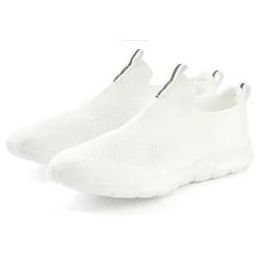 Sneaker John Devin "Slipper, Freizeitschuh, Textilschuhe, Stoffschuhe, Turnschuh", Herren, Gr. 41, wei&szlig;, Obermaterial: 80% Textilmaterial, 20% Lederimitat. Decksohle: 100% Textilmaterial. Futter: 100% Textilmaterial. Laufsohle: 100% Synthetik, Mesh, unifarben, Basic, Schuhe Sneaker, Slip-On-Sneaker mit ultraleichter Sohle Unisex VEGAN