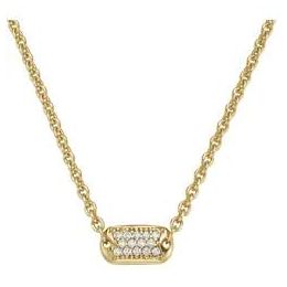 Collier Smart Jewel "Mittelteil rechteckig mit Zirkonia, Silber 925", gold, Halsketten, Damen, 45cm, Silber 925 (Sterlingsilber), Collier