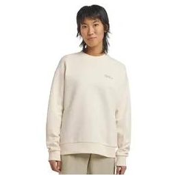 Langarmshirt Jack Wolfskin "ESSENTIAL CREWNECK W", Damen, Gr. L (42/44), wei&szlig; (cotton, wei&szlig;), Obermaterial: 100% Baumwolle, Shirts Langarmshirt