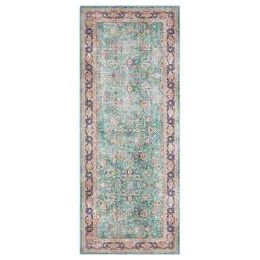 Teppich ELLE DECORATION "Keshan Maschad" Gr. 12, gr&uuml;n (jade), B:80cm H:5mm L:200cm, Polyester, Teppiche, Teppich, Orientalisch, L&auml;ufer, Kurzflor, Vintage, Wohnzimmer, Schlafzimmer