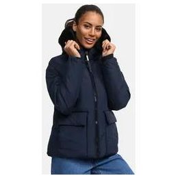 Winterjacke Marikoo "Morinaa", Damen, Gr. XL, blau (navy), Obermaterial: 100% Polyester; Innenseite: 100% Polyester; Futter: 100% Polyester; Wattierung: 100% Polyester, Jacken Winterjacke, mit gro&szlig;er Kapuze