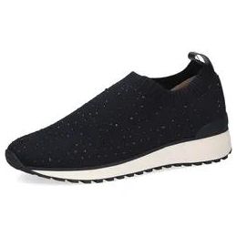 Slip-On Sneaker Caprice, Damen, Gr. 37, blau (dunkelblau), Textil, Schuhe Sneaker, Slipper, Freizeitschuh, Halbschuh mit funkelnden Strass-Steinen