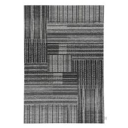 Teppich Tom Tailor HOME "Stripy Pat", grau, B:80cm H:5mm L:150cm, Baumwolle, Kunstfaser, Teppiche, Teppich, Flachgewebe, modernes Patchworkdesign, gestreift, Chenille, Wohnzimmer
