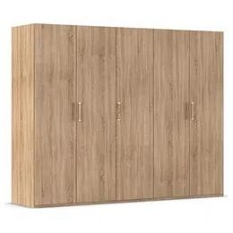 Dreht&uuml;renschrank Rauch "Kleiderschrank Schrank Garderobe Schlafzimmerschrank EVELYN", braun (eiche sonoma), B:251cm H:197cm T:60cm, Holzwerkstoff, Schr&auml;nke, Dreht&uuml;renschrank, in elegantem Stil, viel Stauraum 4 Breiten und 2 H&ouml;hen MADE IN GERMANY