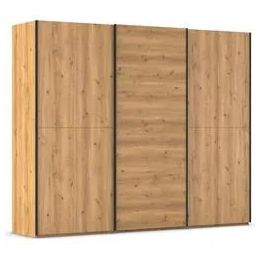 Schwebet&uuml;renschrank Rauch "Kleiderschrank Schrank Garderobe Schlafzimmerschrank SCALE-WOOD", braun (asteiche massiv, griffleisten schwarz), B:271cm H:223cm T:68cm, Holz teilmassiv, Schr&auml;nke, Schwebet&uuml;renschrank, senkrecht geteilte T&uuml;ren in robuster massiver Asteiche MADE IN GERMANY