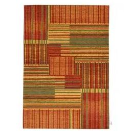 Teppich Tom Tailor HOME "Stripy Pat", orange (rost multi), B:140cm H:5mm L:200cm, Baumwolle, Kunstfaser, Teppiche, Teppich, Flachgewebe, modernes Patchworkdesign, gestreift, Chenille, Wohnzimmer