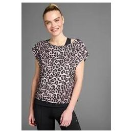 Funktionsshirt FAYN SPORTS, Damen, Gr. 32/34, aop animal_schwarz, Single Jersey, Obermaterial: 92% Polyester, 8% Elasthan, bedruckt, bequem, Rundhals, angeschnitten, Shirts Funktionsshirt, mit coolem Print und Top auch in gro&szlig;en Gr&ouml;&szlig;en