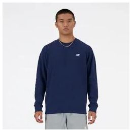 Sweatshirt New Balance "SPORT ESSENTIALS FRENCH TERRY CREW", Herren, Gr. XXL, blau (nb navy (428)), Obermaterial: 60% Baumwolle, 40% Polyester, Sweatshirts Sweatshirt, mit Rundhalsausschnitt, entspannte Passform