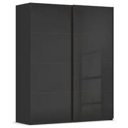Schwebet&uuml;renschrank Rauch "Kleiderschrank Schrank Garderobe Schlafzimmerschrank SCALE-FYRA", schwarz (schwarz, glas schwarz, griffleisten schwarz), B:181cm H:223cm T:67cm, Holzwerkstoff, Schr&auml;nke, Schwebet&uuml;renschrank, edle viergeteilte T&uuml;ren mit Glas-Front viele Farben MADE IN GERMANY