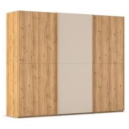 Schwebet&uuml;renschrank Rauch "Kleiderschrank Schrank Garderobe Schlafzimmerschrank SCALE-WOOD", braun (asteiche massiv, glas champagner matt), B:271cm H:223cm T:68cm, Holz teilmassiv, Schr&auml;nke, Schwebet&uuml;renschrank, edle geteilte Front in massiver Asteiche mit Glast&uuml;ren MADE IN GERMANY