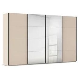 Schwebet&uuml;renschrank Rauch "Kleiderschrank Schrank Garderobe Schlafzimmerschrank SCALE-FYRA", beige (champagner, griffleisten schwarz), B:360cm H:223cm T:68cm, Holzwerkstoff, Schr&auml;nke, Schwebet&uuml;renschrank, edle viergeteilte T&uuml;ren mit Spiegel und vielen Farben MADE IN GERMANY
