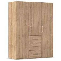 Dreht&uuml;renschrank Rauch "Kleiderschrank Schrank Garderobe Schlafzimmerschrank EVELYN", braun (eiche sonoma), B:151cm H:197cm T:60cm, Holzwerkstoff, Schr&auml;nke, Dreht&uuml;renschrank, in elegantem Stil mit Schubladen 3 Breiten und 2 H&ouml;hen MADE IN GERMANY