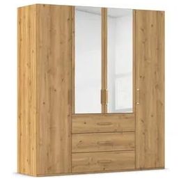 Dreht&uuml;renschrank Rauch "Kleiderschrank Schrank Garderobe Schlafzimmerschrank EVELYN", braun (asteiche), B:201cm H:223cm T:61cm, Holzwerkstoff, Schr&auml;nke, Dreht&uuml;renschrank, in elegantem Stil mit Schubladen 3 Breiten und 2 H&ouml;hen MADE IN GERMANY