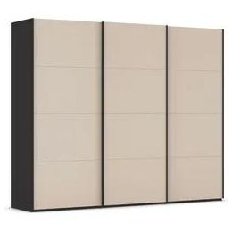 Schwebet&uuml;renschrank Rauch "Kleiderschrank Schrank Garderobe Schlafzimmerschrank SCALE-FYRA", beige (schwarz, glas champagner matt, griffleisten schwarz), B:271cm H:223cm T:68cm, Holzwerkstoff, Schr&auml;nke, Schwebet&uuml;renschrank, edle viergeteilte T&uuml;ren mit Glas-Front viele Farben MADE IN GERMANY