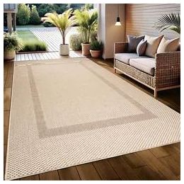Teppich OTTO HOME "Venedig Bord&uuml;re auch als L&auml;ufer erh&auml;ltlich" Gr. 6, beige, B:200cm H:3mm L:290cm, Kunstfaser, Teppiche, Teppich, In- und Outdoor geeignet, Sisal-Optik, Wetterfest & UV-best&auml;ndig