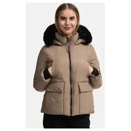Winterjacke Marikoo "Morinaa", Damen, Gr. L, grau (taupe grau), Obermaterial: 100% Polyester; Innenseite: 100% Polyester; Futter: 100% Polyester; Wattierung: 100% Polyester, Jacken Winterjacke, mit gro&szlig;er Kapuze