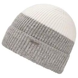 Beanie Chillouts "Felix Hat", Herren, grau (light grau), Rippstrick, Baumwollmischung, mehrfarbig, meliert, unifarben, M&uuml;tzen Beanie, in Two-Tone Optik mit Umschlag