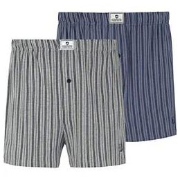 Boxershorts Jan Vanderstorm "2er Pack Boxershorts THURE", Herren, Gr. 6XL, blau (blau grau), Obermaterial: 84% Baumwolle CO. 11% Polyester COOLMAX PES(Coolmax). 5% Elasthan EL., Unterhosen