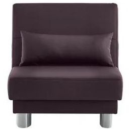 Schlafsofa Home Affaire "Gina", braun, B:80cm H:86cm T:195cm, 100% PU, Sofas, Schlafsofa, mit einem Handgriff vom Sofa zum Bett
