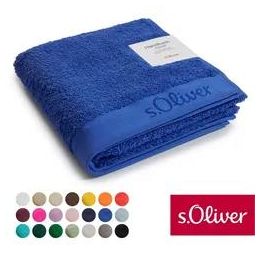 Handtuch S.OLIVER "s.Oliver, Premium Qualit&auml;t, 600 gr/m2, auch als Sets erh&auml;ltlich", blau, B:50cm L:100cm, Walkfrottier, Baumwolle, Handt&uuml;cher, gro&szlig;e Farbauswahl, auch als Duschtuch, Waschhandschuh, G&auml;stetuch