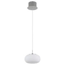 Globo LIGHTING LED-H&auml;ngeleuchte "QUINTARA", nickel matt, 1, &Oslash; 20cm, 1 Stk., Leuchten, Pendelleuchte, Essbereich, Wohnzimmer, H&ouml;henverstellbar, Glas opal