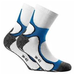 Kurzsocken Rohner SOCKS "Socken Running Quarter 2-er pack 2er Pack", Damen, Gr. 43-46, wei&szlig; (wei&szlig;, blau), Obermaterial: 40% Baumwolle CO. 38% Polyester PES. 20% Polyamid PA. 2% Elasthan EL., Socken
