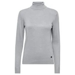 Rollkragenpullover oxmo "Rollkragenpullover OXKatja", Damen, Gr. XL, grau (mid grau melange), Obermaterial: 80% Viskose CV. 20% Nylon NY., Pullover Rollkragenpullover