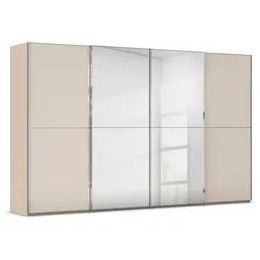 Schwebet&uuml;renschrank Rauch "Kleiderschrank Schrank Garderobe Schlafzimmerschrank SCALE-DUO", beige (fango, glas champagner, griffleisten chrom), B:360cm H:223cm T:68cm, Holzwerkstoff, Schr&auml;nke, Schwebet&uuml;renschrank, edle zweigeteilte T&uuml;ren Spiegel/Glas-Mix 3 Zierleisten MADE IN GERMANY