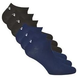 Sneakersocken Fila "Socken 6er Pack", Damen, Gr. 39-42, schwarz (schwarz, blau), Obermaterial: 75% Baumwolle CO. 23% Polyester PES. 2% Elasthan EL., Socken Sneakersocken