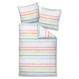 Bettw&auml;sche Janine "J. D.87101 09", bunt (multicolor), B/L: 240cm x 220cm, 1 Stk., 2 Stk., Mako-Satin, B/L: 80cm x 80cm & 80cm x 80cm, Mako-Satin, Obermaterial: 100% Baumwolle, Bettw&auml;sche, Bettw&auml;sche, mit Rei&szlig;verschluss