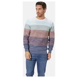 Rundhalspullover Babista "Pullover CARIENO", Damen, Gr. M, blau (hellblau rot gestreift), Obermaterial: 70% Baumwolle CO. 30% Polyacryl PAN., gestreift, normal, Rundhals, Pullover Rundhalspullover