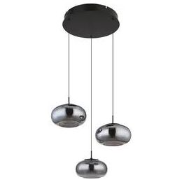 Globo LIGHTING LED-H&auml;ngeleuchte "QUINTARA", schwarz (schwarz matt), 1, &Oslash; 20cm H: 150cm, 1 Stk., Leuchten, Pendelleuchte, Essbereich, Wohnzimmer, k&uuml;rzbar, Glas