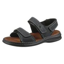 Sandale Josef Seibel "Rafe", Herren, Gr. 43, schwarz (ocean, schwarz), Nubukleder, Schuhe Sandale, Sommerschuh, Klettschuh, Freizeitsandale, mit Lederdecksohle