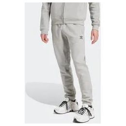 Sporthose Adidas ORIGINALS "TREFOIL ESSENTIALS", Herren, Gr. S, N-Gr, grau (medium grau heather, normal, gr.), Obermaterial: 70% Baumwolle, 30% Polyester, Hosen Sporthose, schmale Passform, mit flauschiger Innenseite, mit Rippb&uuml;ndchen