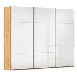 Schwebet&uuml;renschrank Rauch "Kleiderschrank Schrank Garderobe Schlafzimmerschrank SCALE-FYRA", wei&szlig; (asteiche, glas kristallwei&szlig;, griffleisten chrom), B:271cm H:223cm T:68cm, Holzwerkstoff, Schr&auml;nke, Schwebet&uuml;renschrank, edle viergeteilte T&uuml;ren mit Glas-Front viele Farben MADE IN GERMANY