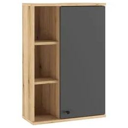 H&auml;ngeschrank Home Affaire "Oslo, Badschrank mit Knopfgriff, Wandschrank im skandinavischen Design", grau (eiche evoke, grau), B:51cm H:75cm T:21cm, FSC-zertifizierter Holzwerkstoff, Schr&auml;nke, H&auml;ngeschrank, in der T&uuml;rfarbe Wei&szlig; oder Grau verf&uuml;gbar, ausreichend Stauraum
