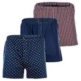 Boxershorts YOURBASICS "Boxershort 3er Pack", Herren, Gr. XXL, blau (blaumix), Obermaterial: 100% Baumwolle CO., Unterhosen