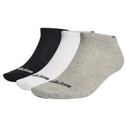 Sneakersocken Adidas ORIGINALS "Socken Thin Linear Low-Cut 3er Pack", Damen, Gr. 43-45, bunt (schwarz, grau, wei&szlig;), Obermaterial: 70% Baumwolle CO. 27% Polyester PES. 2% Elasthan EL. 1% Nylon NY., Socken Sneakersocken