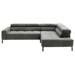 Ecksofa Home Affaire "Claya, L-Form, incl. Kopfteilverstellung, Breite 276 cm", grau (anthrazit), B:276cm H:71cm T:219cm, 95% Polyester, 5% Nylon, Sofas, Ecksofa, wahlweise elektrischer Sitzvorzug