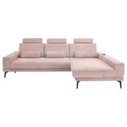 Ecksofa "SO 3600, inkl motor. Sitztiefenverstellung, Kopfst&uuml;tzen, Nierenkissen", rosa (kama rose), B:293cm H:83cm T:180cm, 100% Polyester, SET ONE BY Musterring, Sofas, Ecksofa, Sitzh&ouml;he 42 cm, Kaltschaum, Breite 293 x Tiefe 180 cm, Kama rose