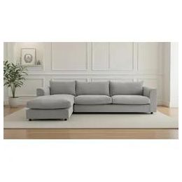 Ecksofa "Avelina", grau, B:297cm H:77cm T:186cm, 100% Polyester, LeGer Home by Lena Gercke, Sofas, Ecksofa, Breite 297 cm, in Cord- und Chenille- Stoff, R&uuml;ckenkissen mit Federn
