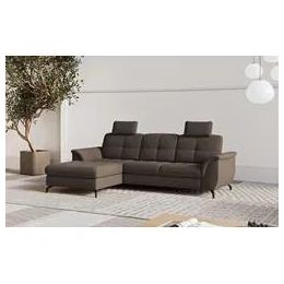 Sit & More Ecksofa SIT & MORE "Zora", braun (espresso), B:262cm H:92cm T:164cm, 90% Polyester 10% Polyamid, Sofas, Ecksofa, wahlweise mit Bettfunktion und Bettkasten